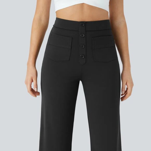 HALARA | Pants & Jumpsuits | Halara High Waisted Straight Leg Button ...